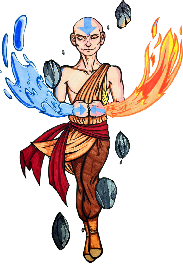 Strategist, Avatar Aang, Fire And Water PNG Transparent Background ...