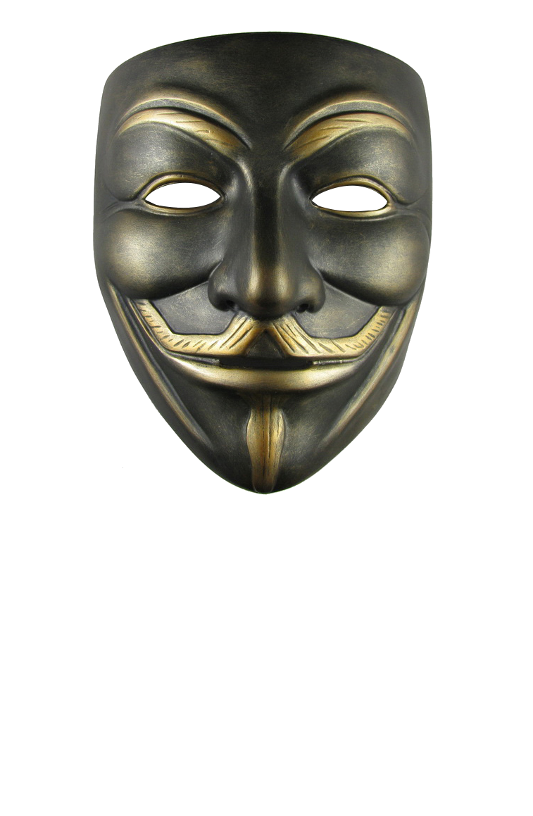 Gold Dark Anonymous Mask PNG Transparent Background 757x1159px ...