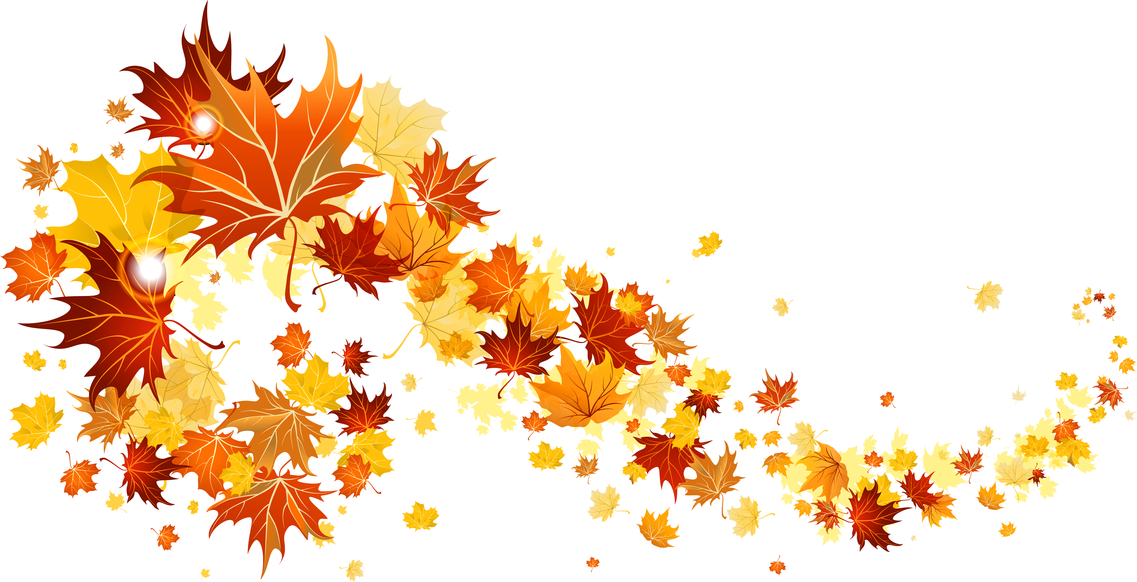 Autumn Leaves Decoration PNG Transparent Background 3742x1915px ...