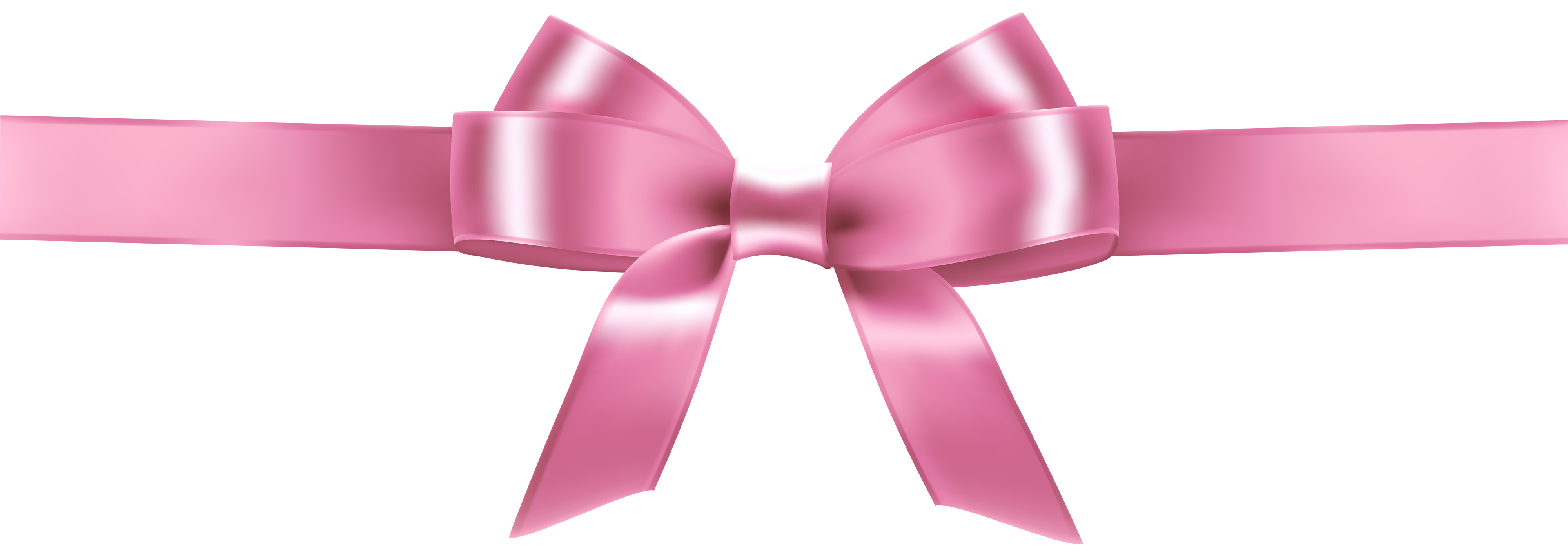 Cute Classic Pink Ribbon PNG Transparent Background 4000x1423px ...