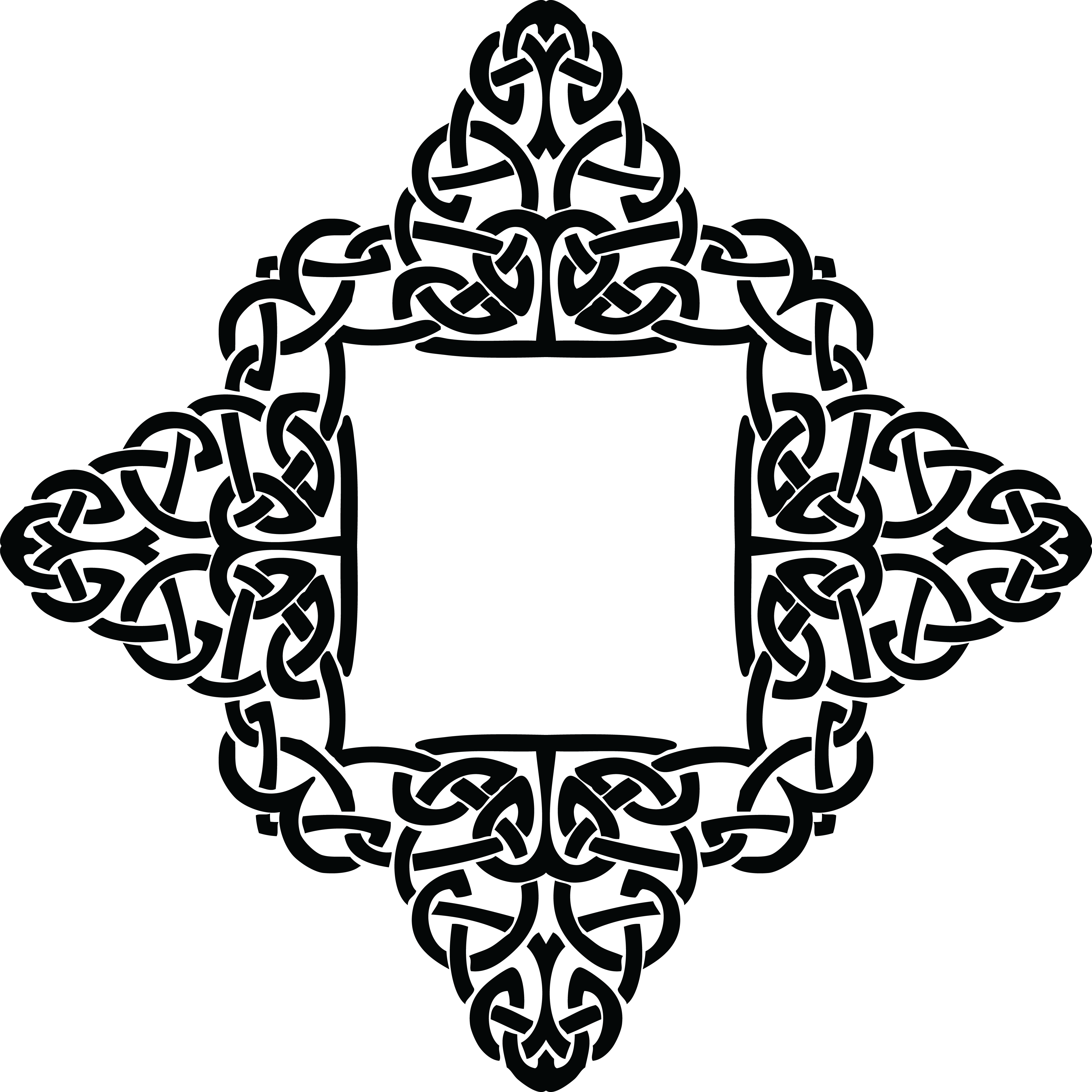 Clipart Of A Celtic Diamond Frame Border Design PNG Transparent ...