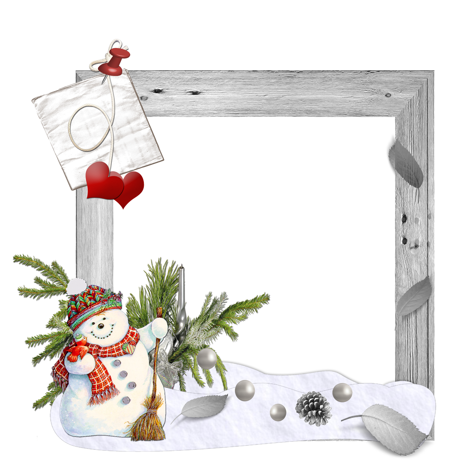 Christmas Border Winter Snowman Frame PNG Transparent Background ...