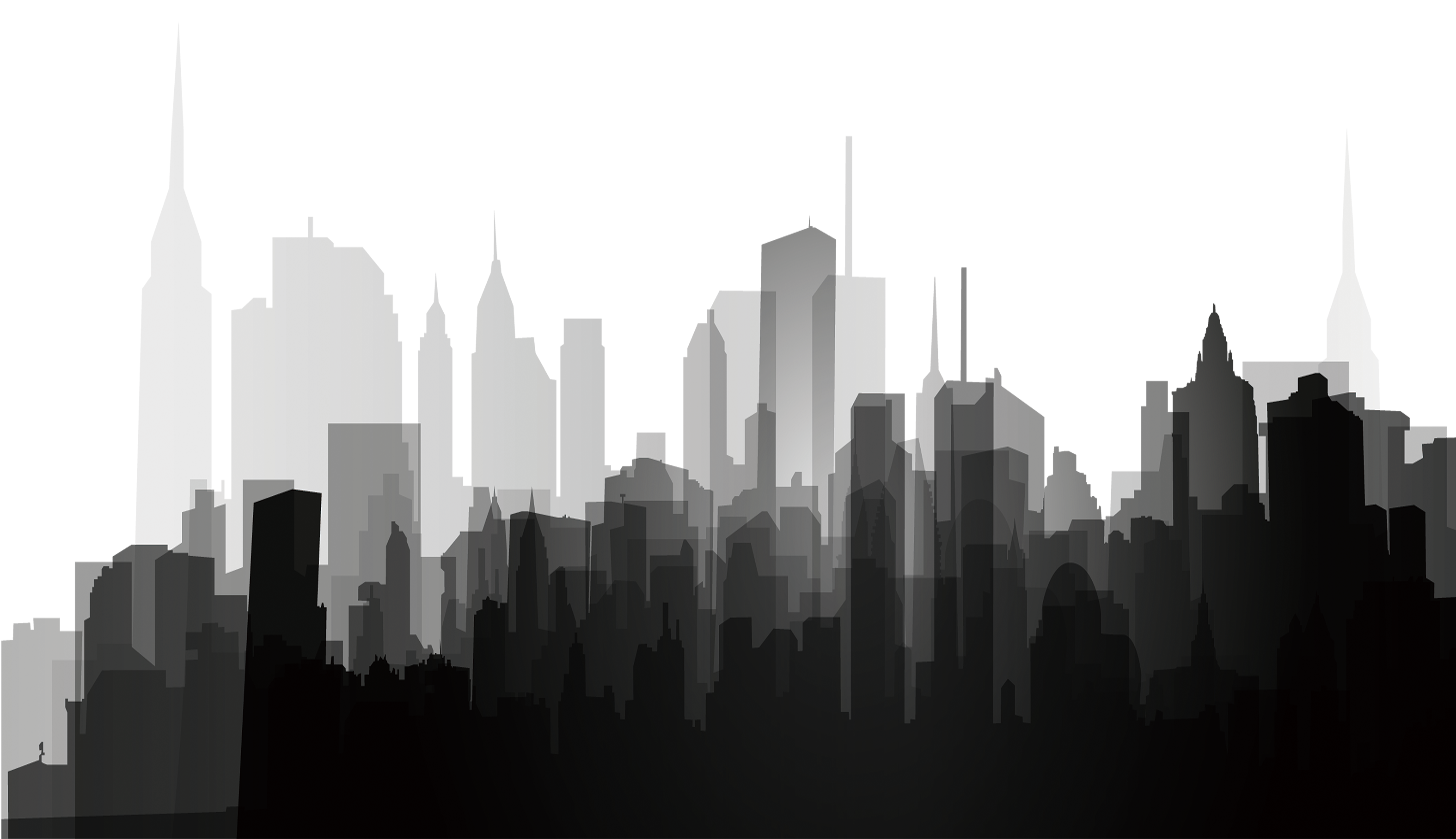 Splash Black White City PNG Transparent Background 3150x1816px ...