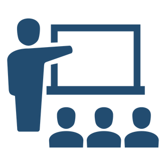 Illustration Of Teacher And Students Lecturing In Blue Classroom ...