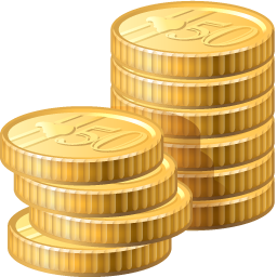 Yellow Coins Icon Clipart PNG Transparent Background 256x256px ...