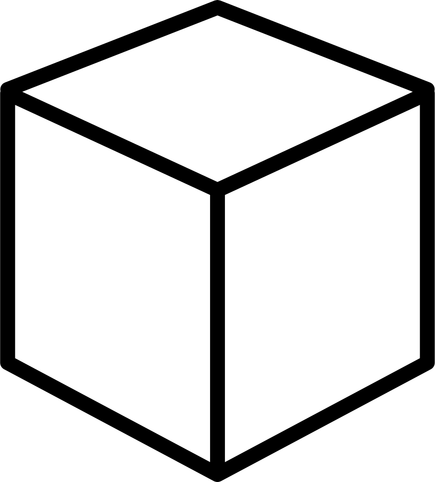 Outline Cube Cut Out PNG Transparent Background 884x980px - Filesize ...