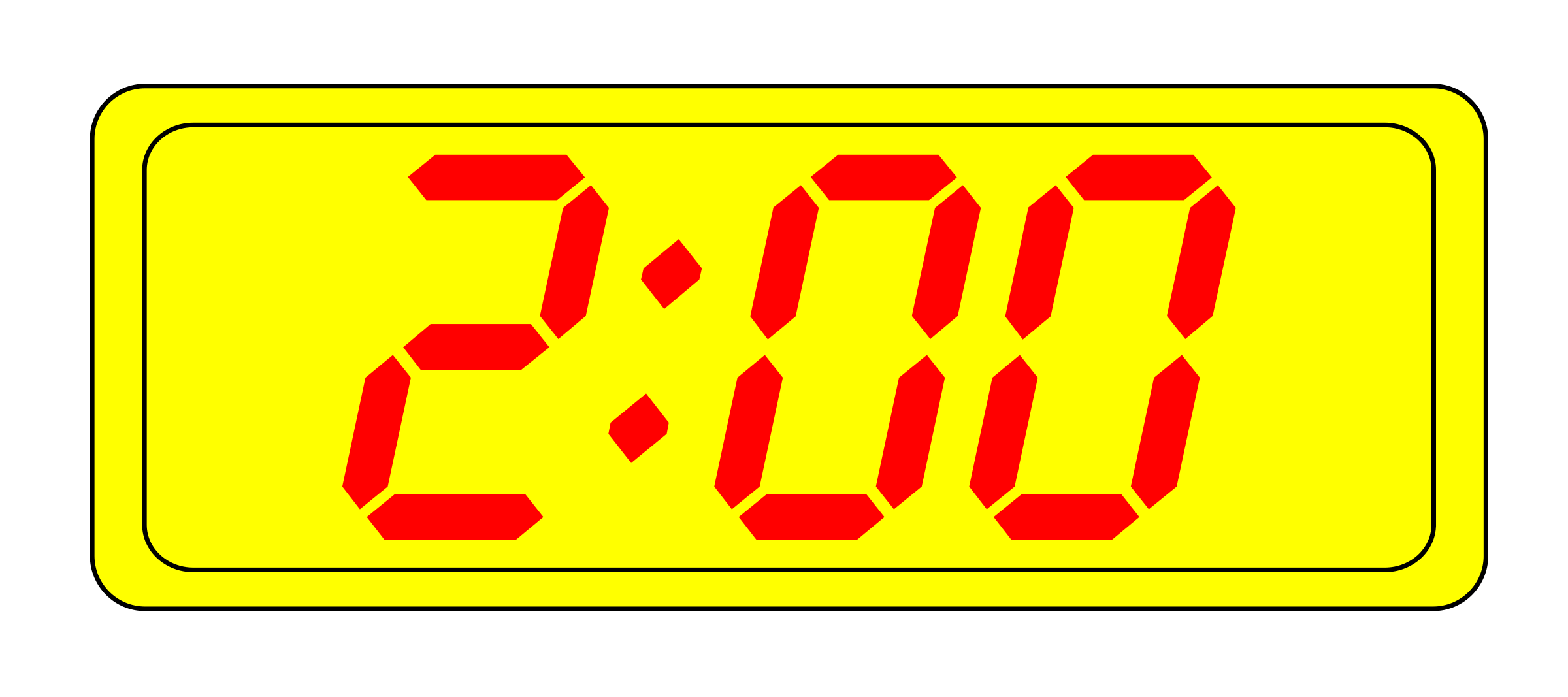 Digital Clock Simple PNG Transparent Background 2400x1067px - Filesize ...