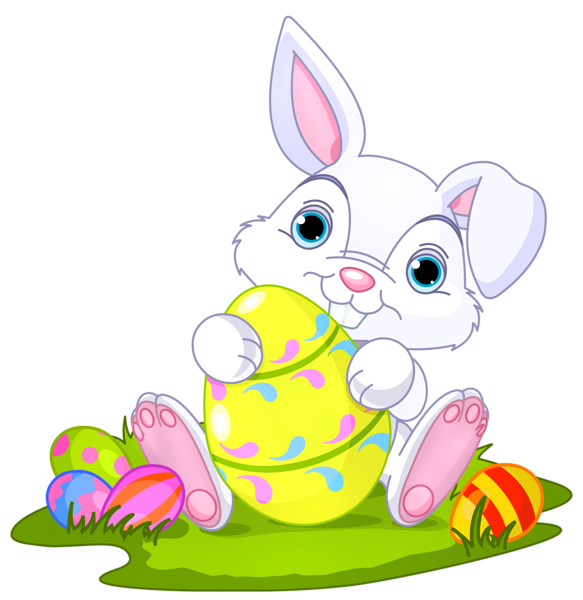 Easter Bunny Clipart PNG Transparent Background 583x600px - Filesize ...