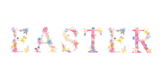 Floral Easter Written PNG Transparent Background 640x322px - Filesize ...