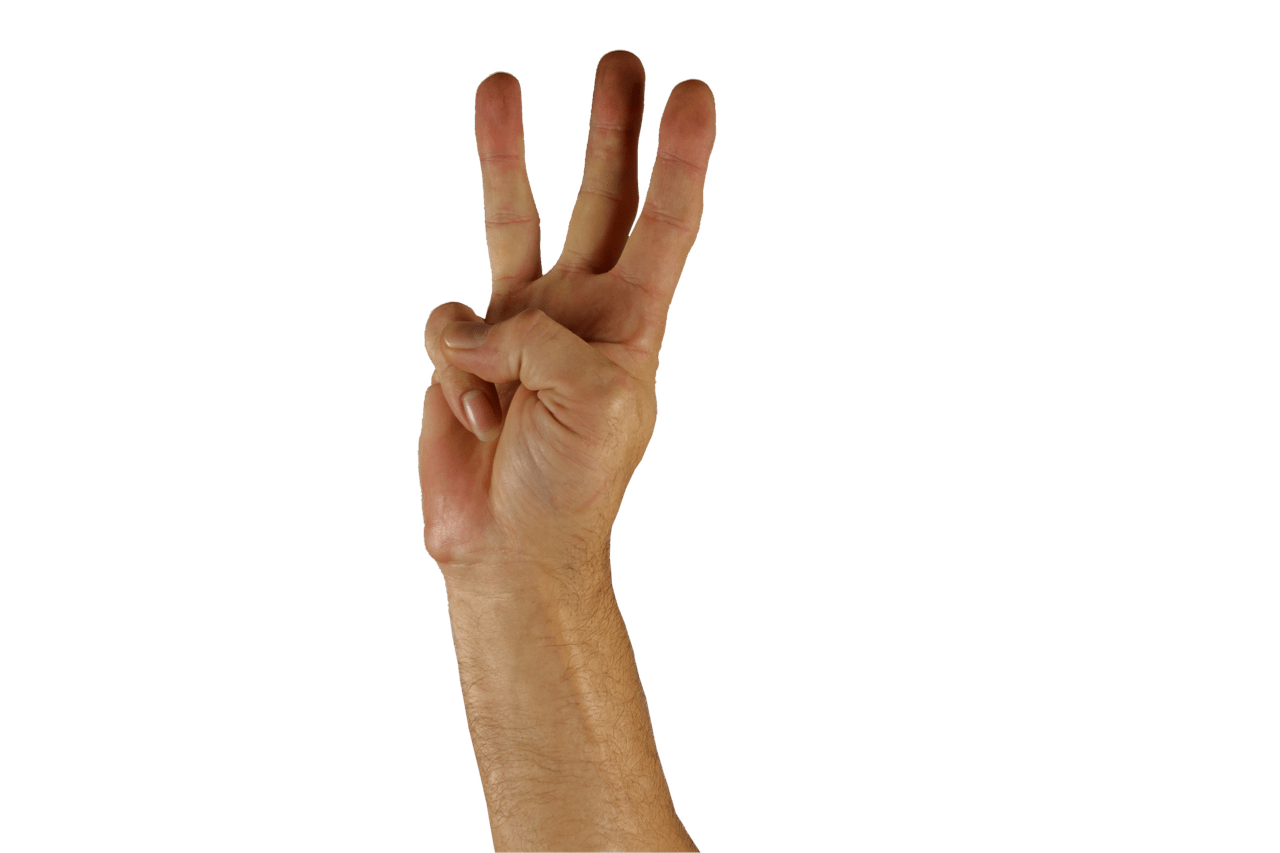 Hand Showing Three Fingers Clipart PNG Transparent Background ...