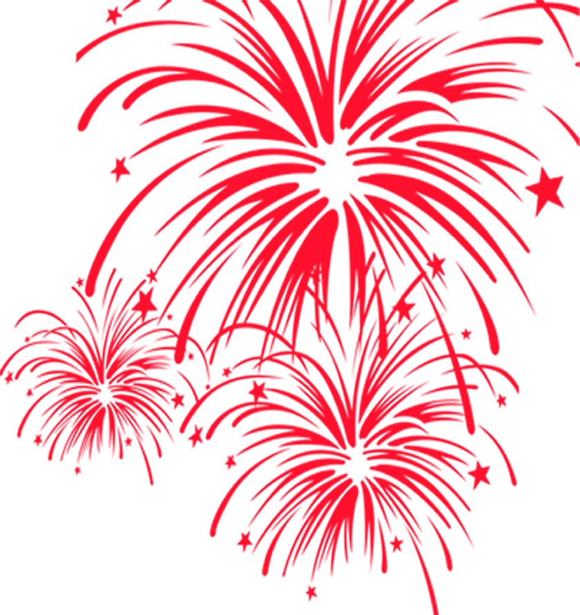 Red Fireworks Clip Art, Variations, Illustrations, Celebration ...