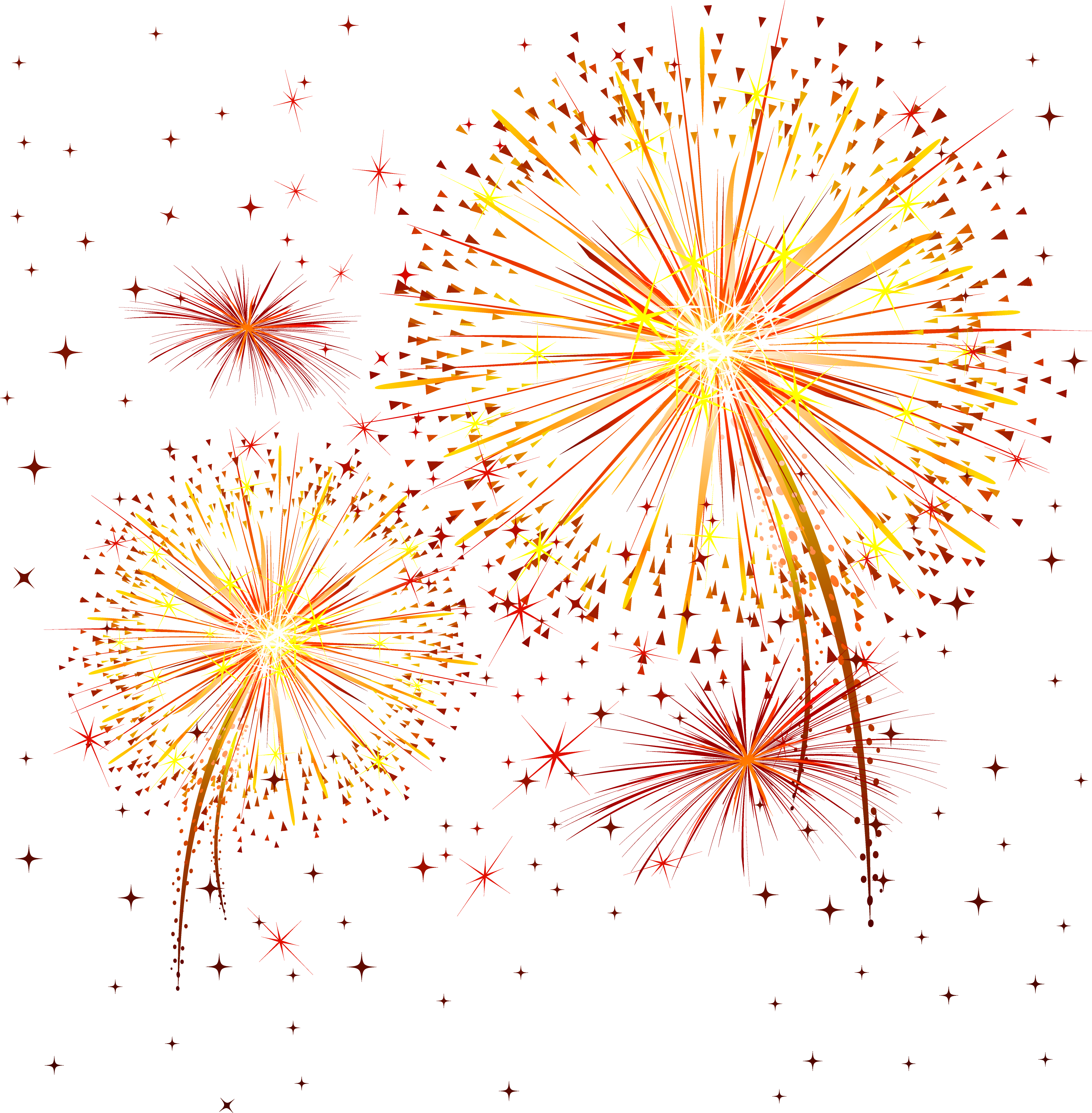 Stylish Fireworks Display PNG Transparent Background 3382x3446px ...