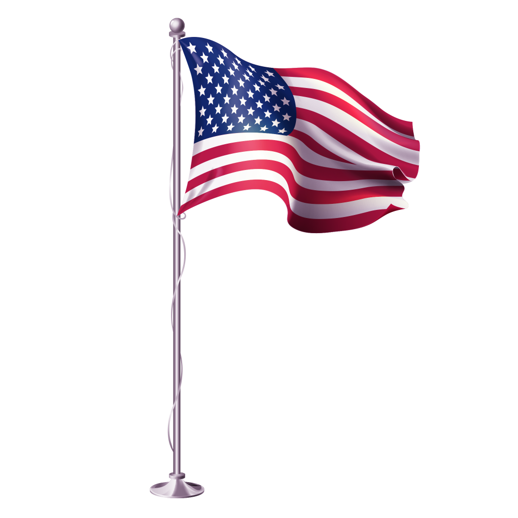 Hanging On Pole American Flag PNG Transparent Background 1024x1024px ...