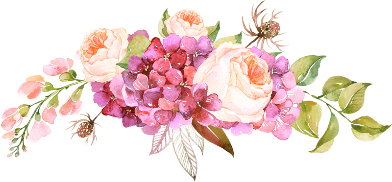 Hand Drawn White And Purple Floral Free PNG Transparent Background ...