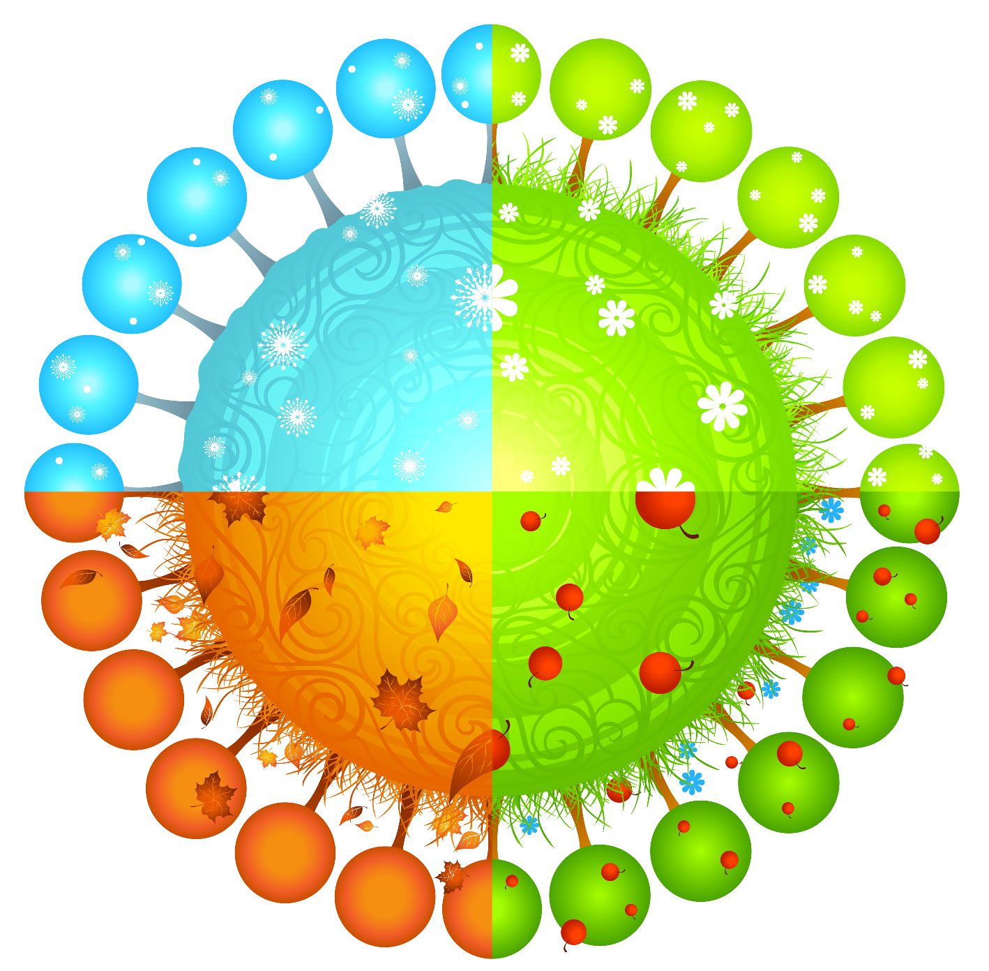 Sun Colors Four Seasons Clipart PNG Transparent Background 1418x1391px ...