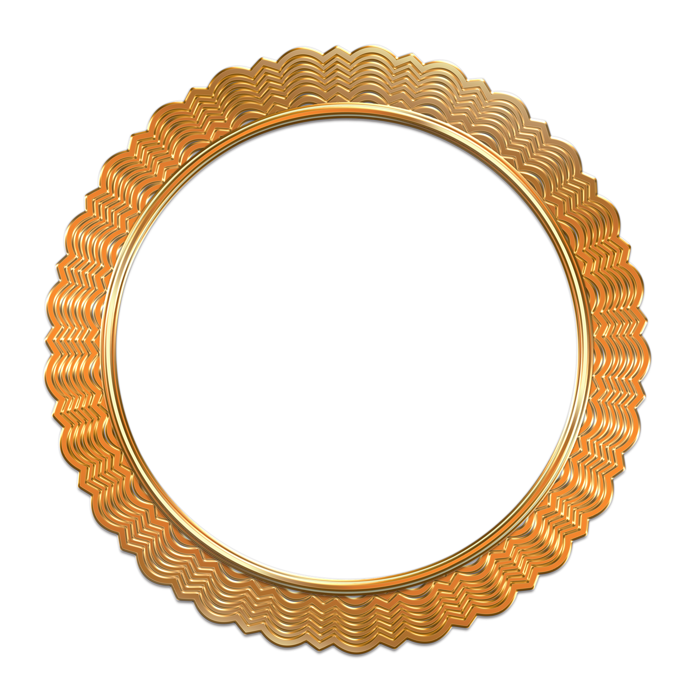 Circle Antique Gold Photo Frame PNG Transparent Background 1400x1419px ...