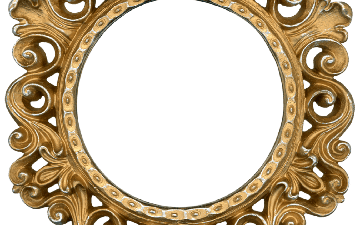 Round Gold Mirror Frame Free PNG Transparent Background 1368x855px ...