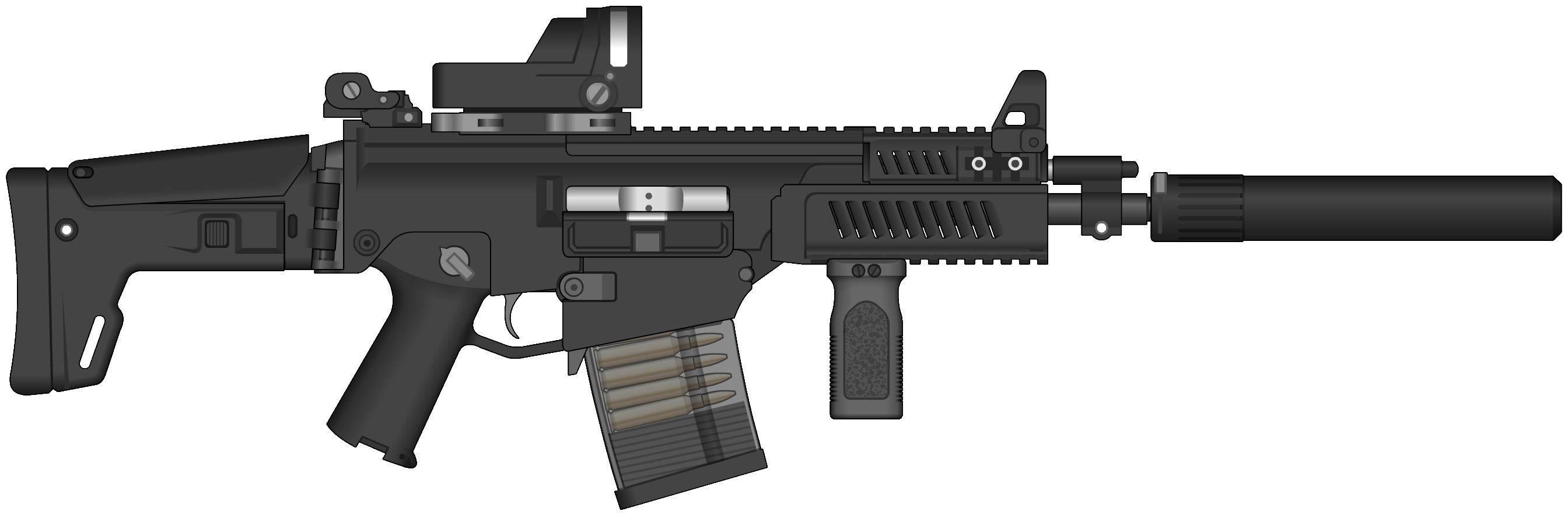 Long Barrel Automatic Gun Free Download, Bullet PNG Transparent ...