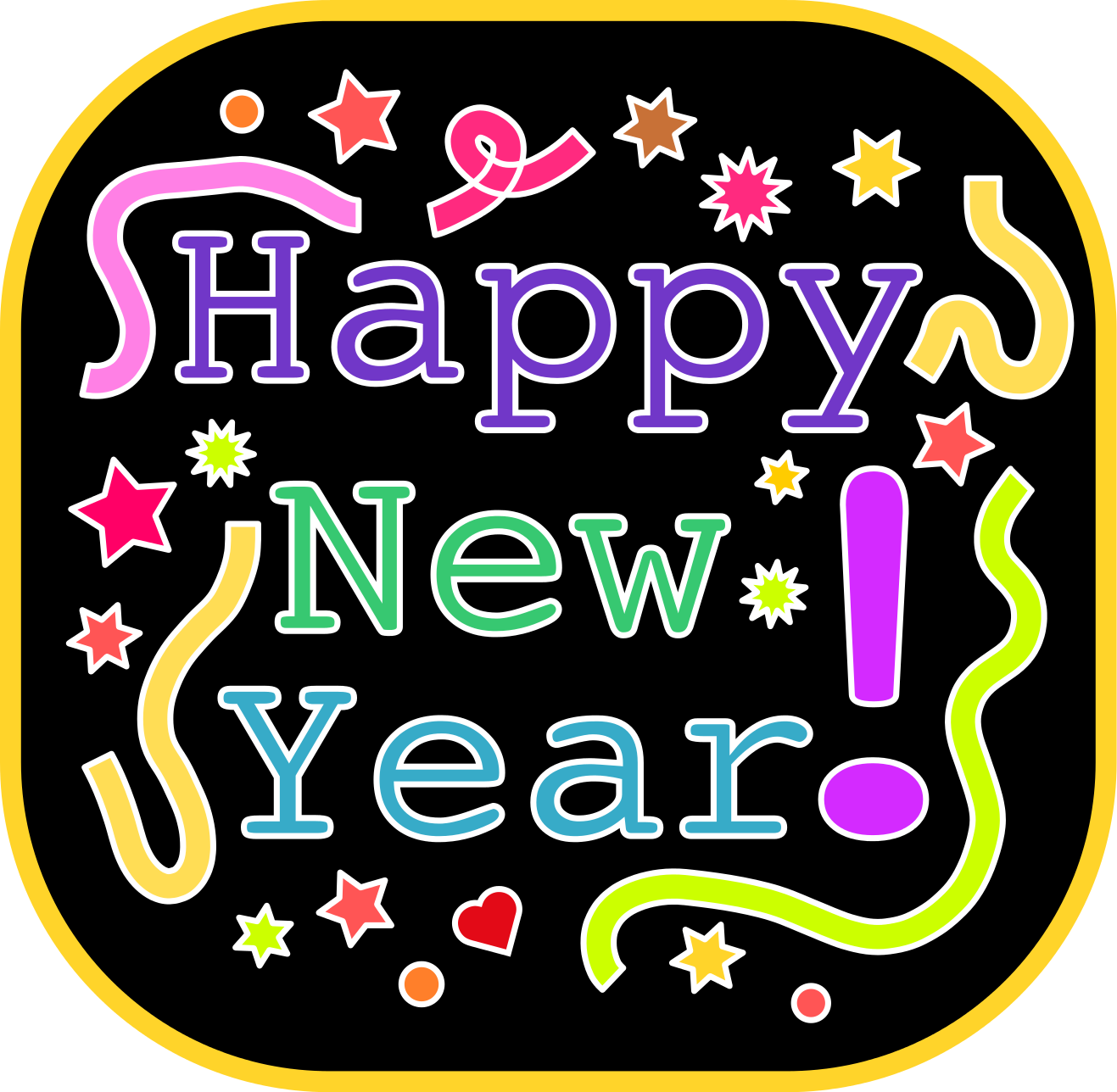 Happy New Year Black And Colorful Images PNG Transparent Background ...