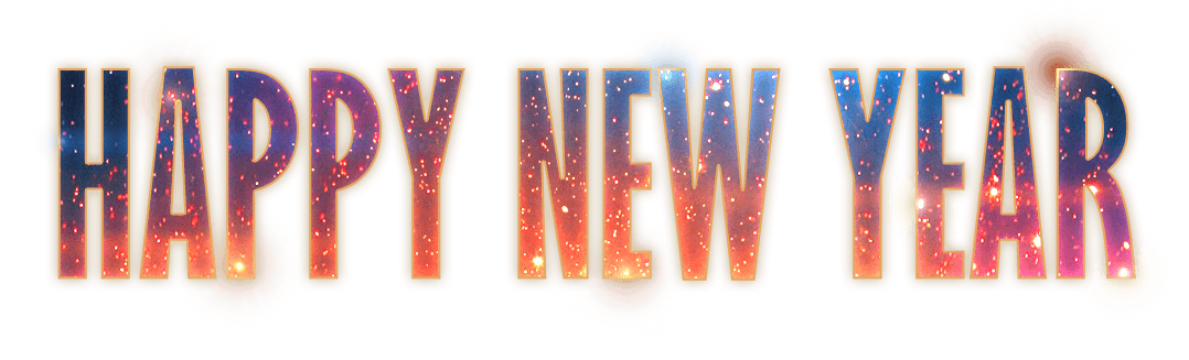 Happy New Year Fireworks Text PNG Transparent Background 1078x327px ...