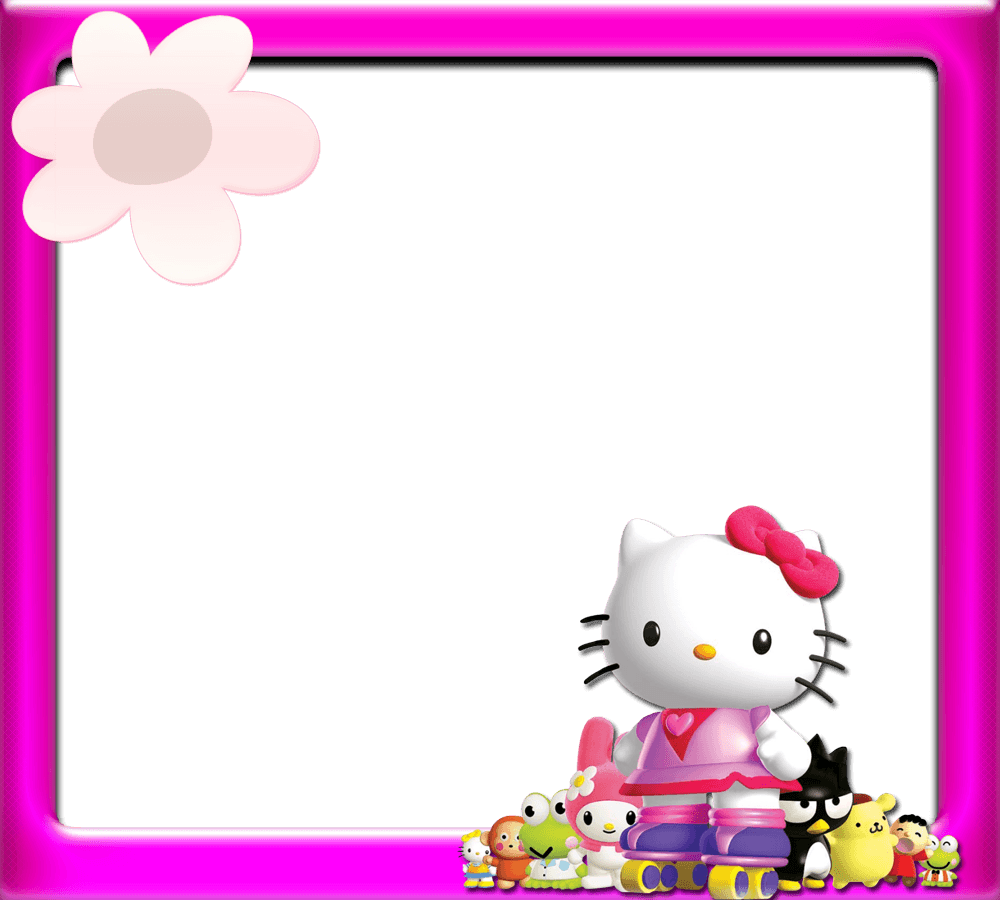 Floral Hello Kitty Frame Free PNG Transparent Background 1000x900px ...