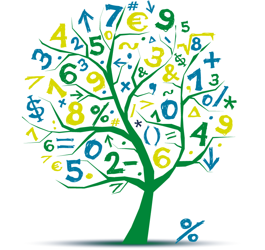 Yellow And Green Number Tree Math Clipart Free Download PNG Transparent ...