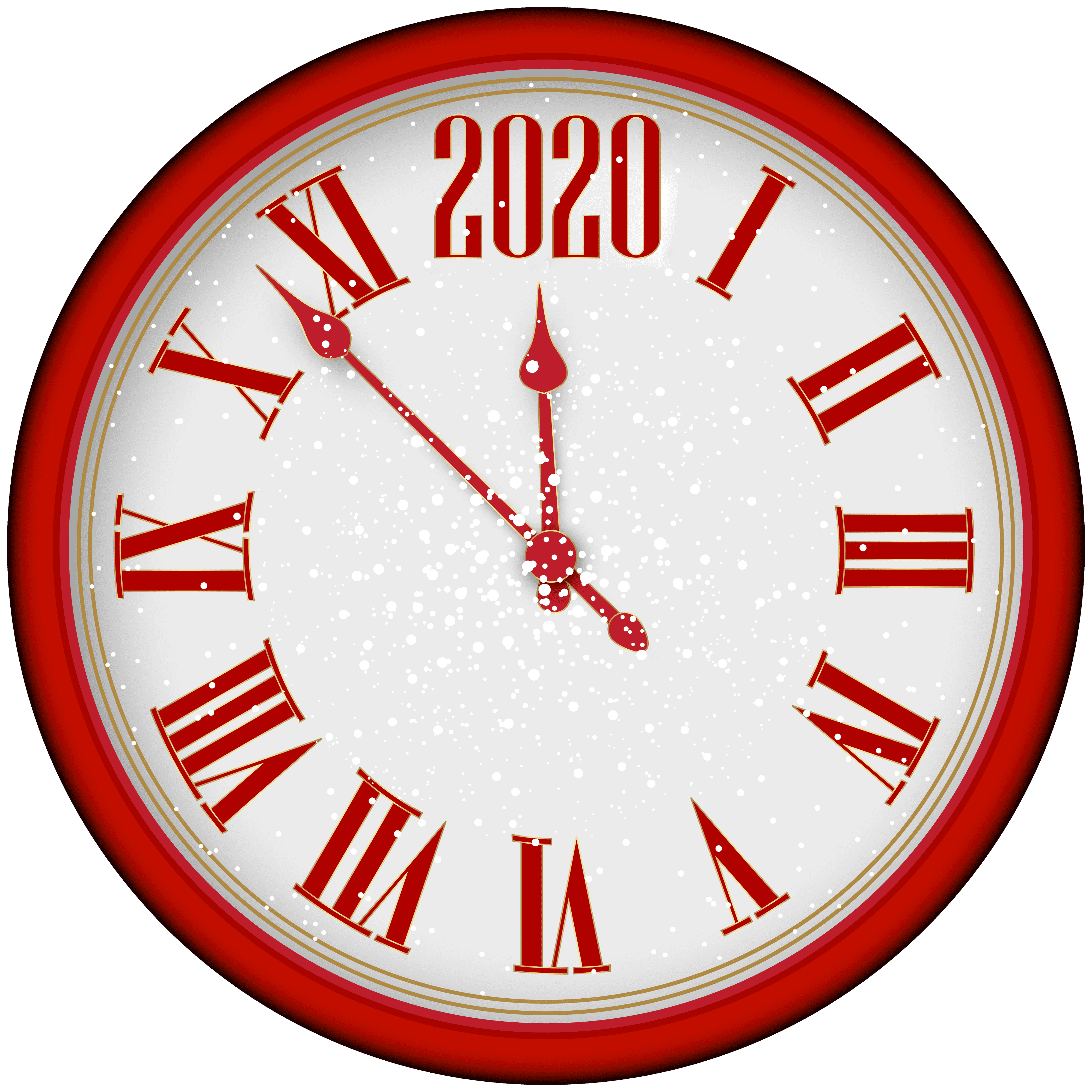 2020 Red New Year Clock PNG Transparent Background 4000x4000px ...