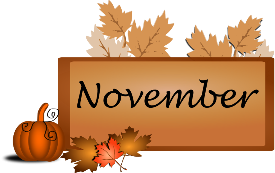 November With Leaf And Pumpkin PNG Transparent Background 920x580px ...