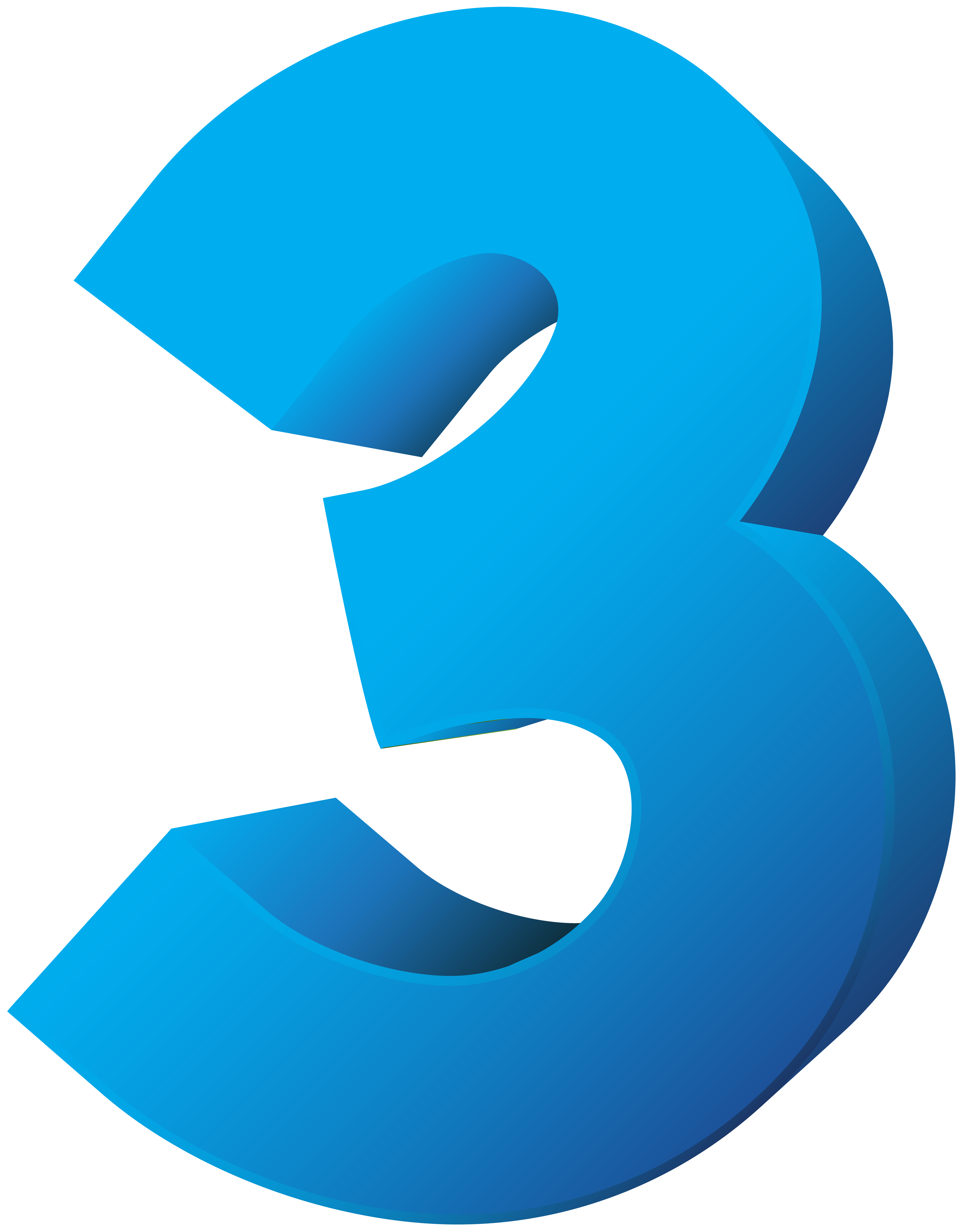 Numbers Three Blue Hd , 3 PNG Transparent Background 5471x7000px ...