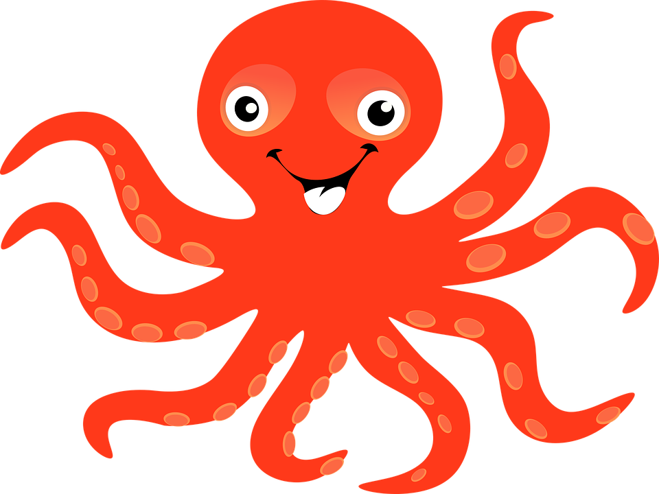 Red Cute Octopus Free PNG Transparent Background 960x720px - Filesize ...