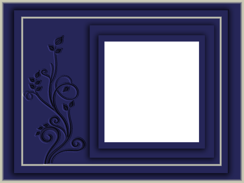 Photo Frame Hd Texture Blue PNG Transparent Background 960x720px ...