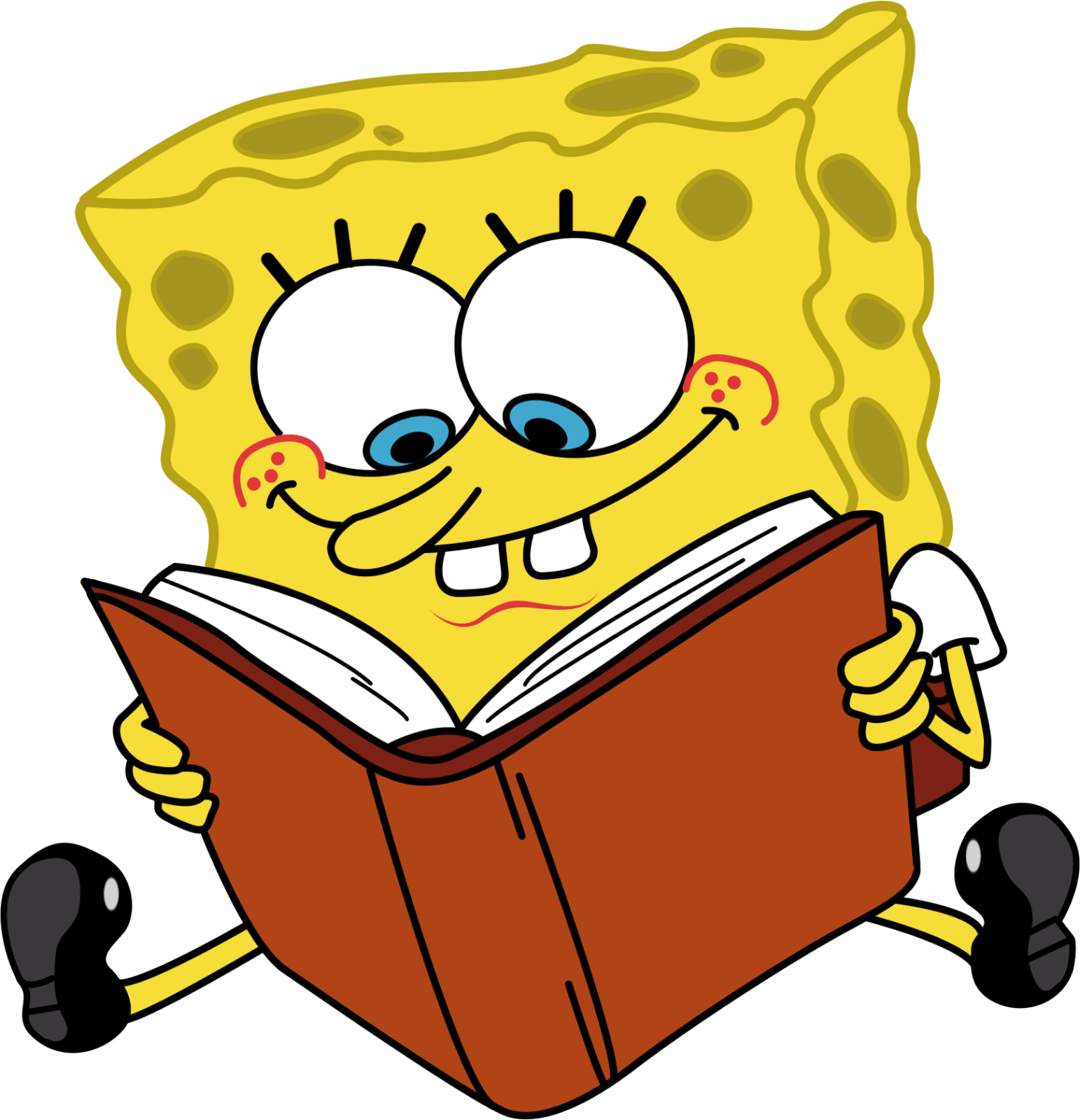 Sponge Bob Book Reading Hd S PNG Transparent Background 1543x1600px ...