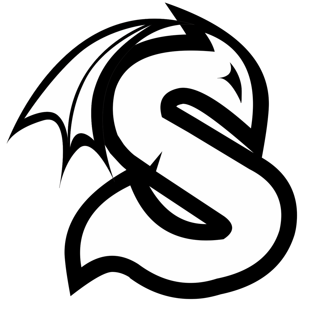Illustration Of Winged S Logo Black And White PNG Transparent ...