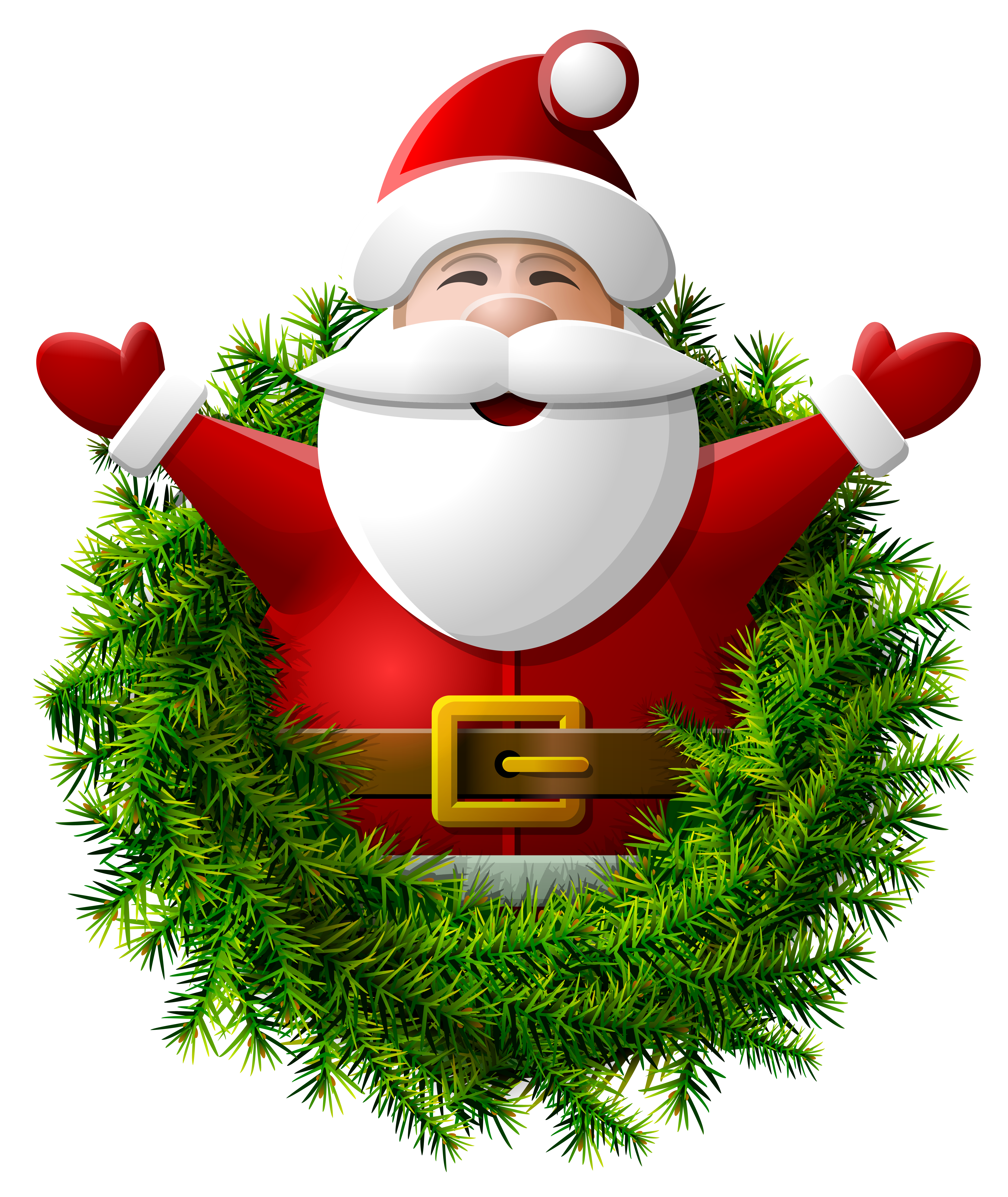 High Quality Santa Claus With A Wreath PNG Transparent Background ...