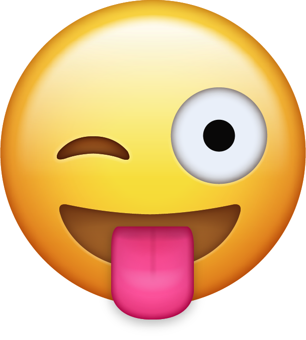 Smiley Emoji With Winking Tongue PNG Transparent Background 614x681px ...