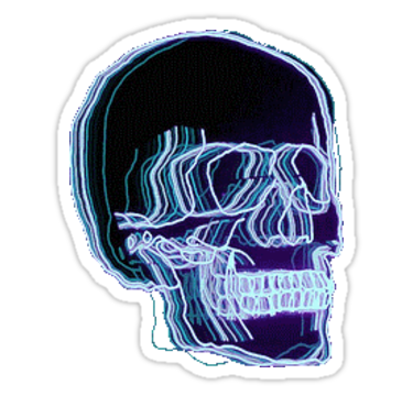 Neon Skull Sticker Hd PNG Transparent Background 375x360px - Filesize ...