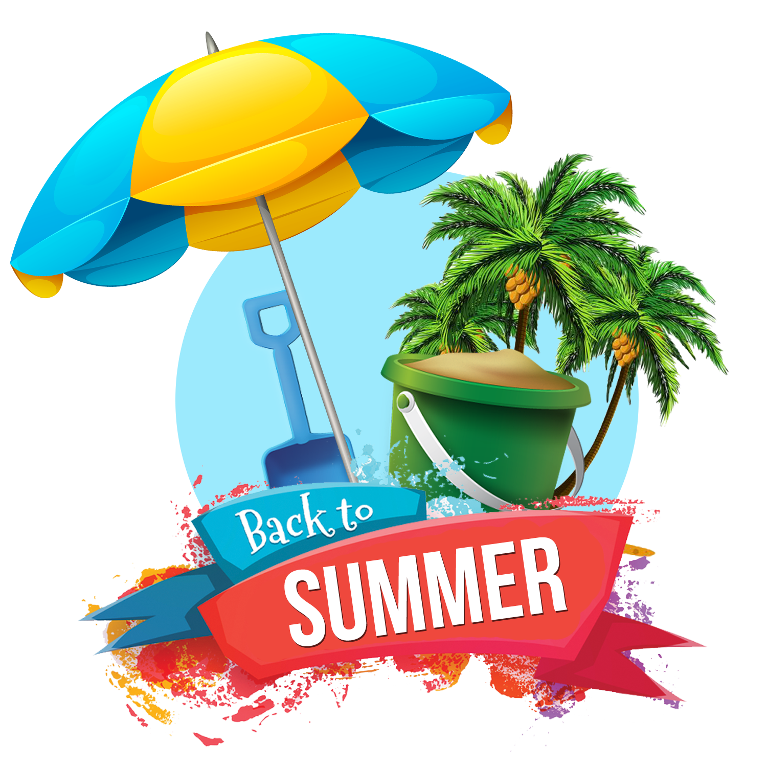 Back To Summer Clipart Photo With Text PNG Transparent Background ...