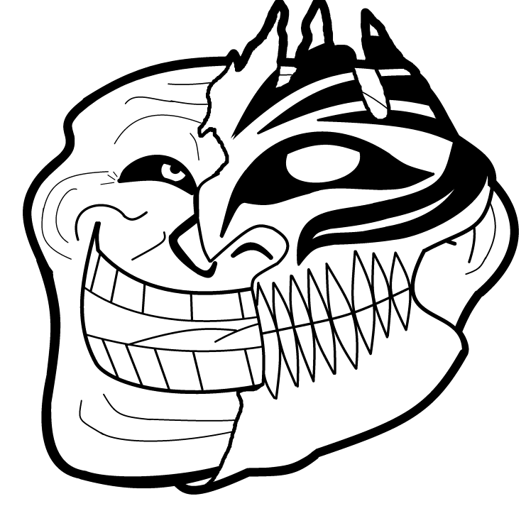 Masked Troll Face Vector Clipart PNG Transparent Background 741x713px ...