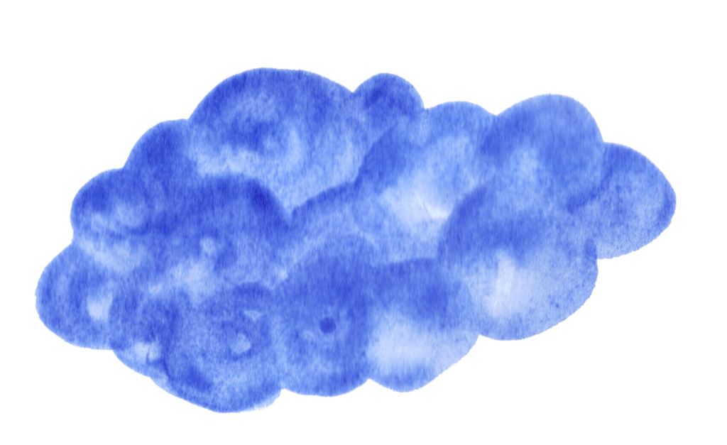 Cloud Drawing In Navy Blue Watercolor PNG Transparent Background ...