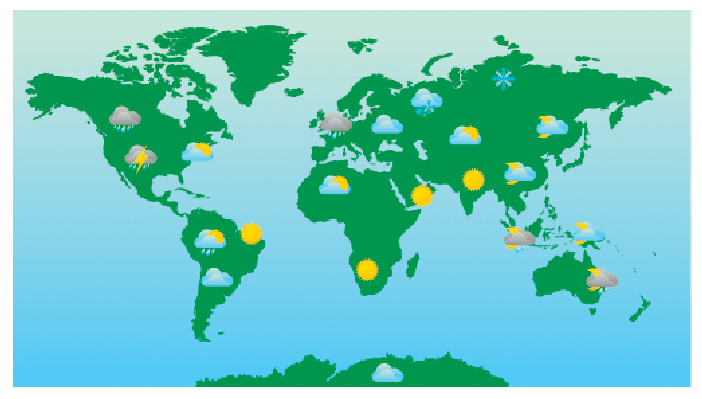 World Weather Forecast Map And Icons Clipart PNG Transparent Background ...