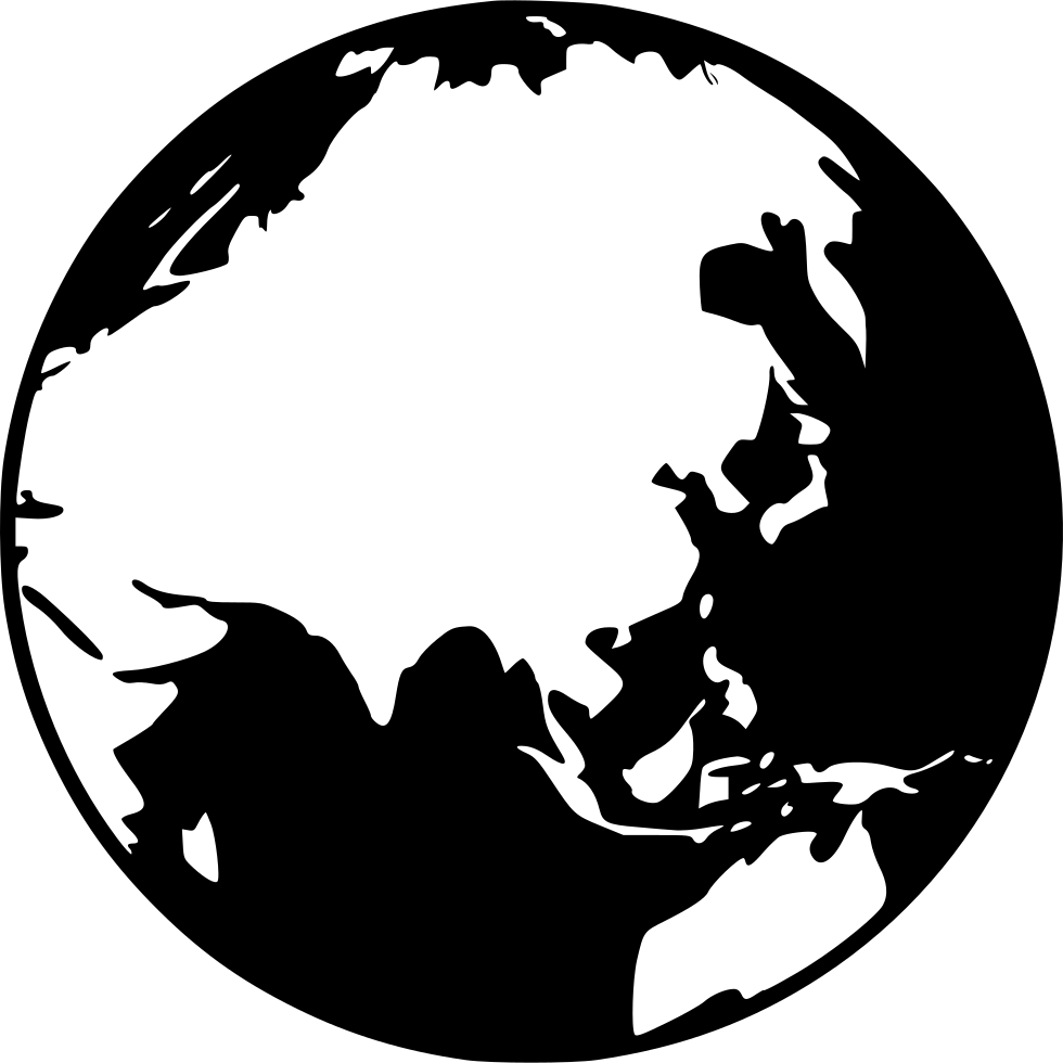 World Asia Black And White Icon PNG Transparent Background 980x980px ...